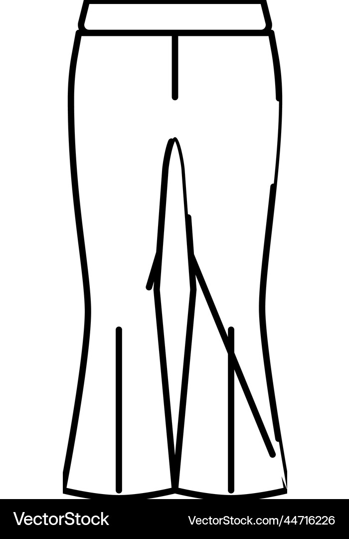 Bell bottoms pants clothes line icon Royalty Free Vector