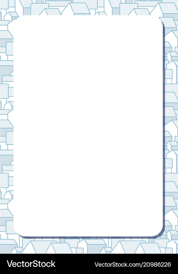 Blank white space on cute catoon urban background Vector Image