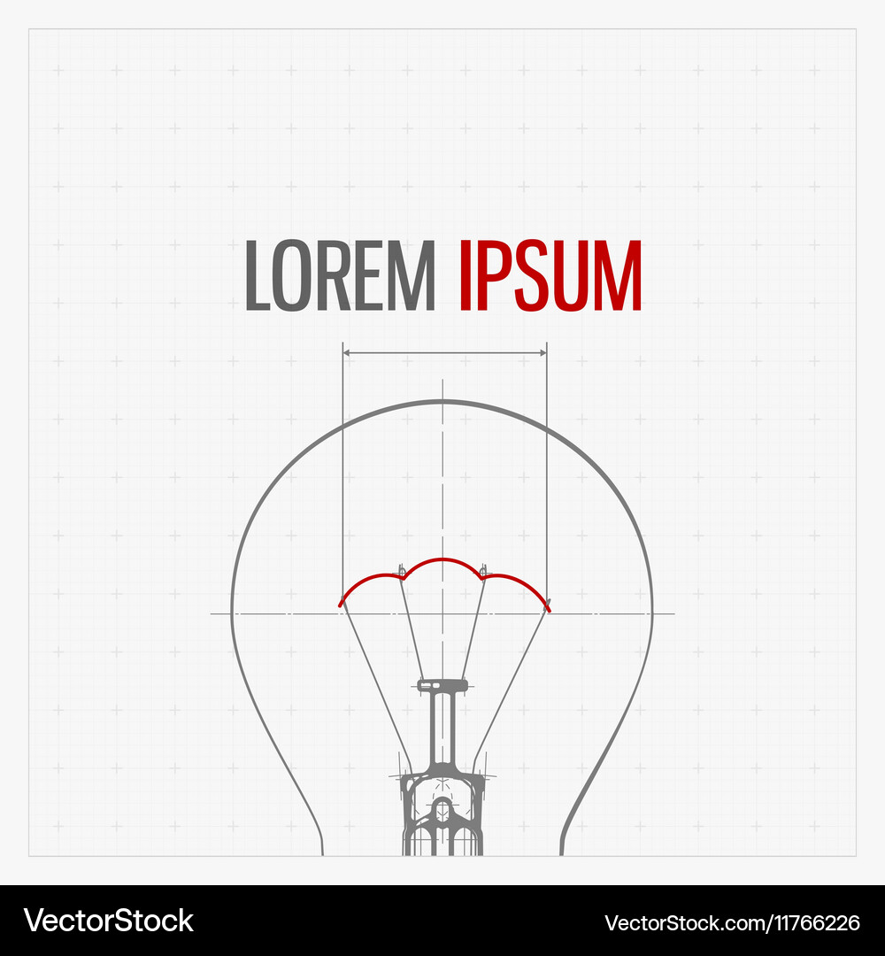 Blueprint of bulb lamp stylized Royalty Free Vector Image