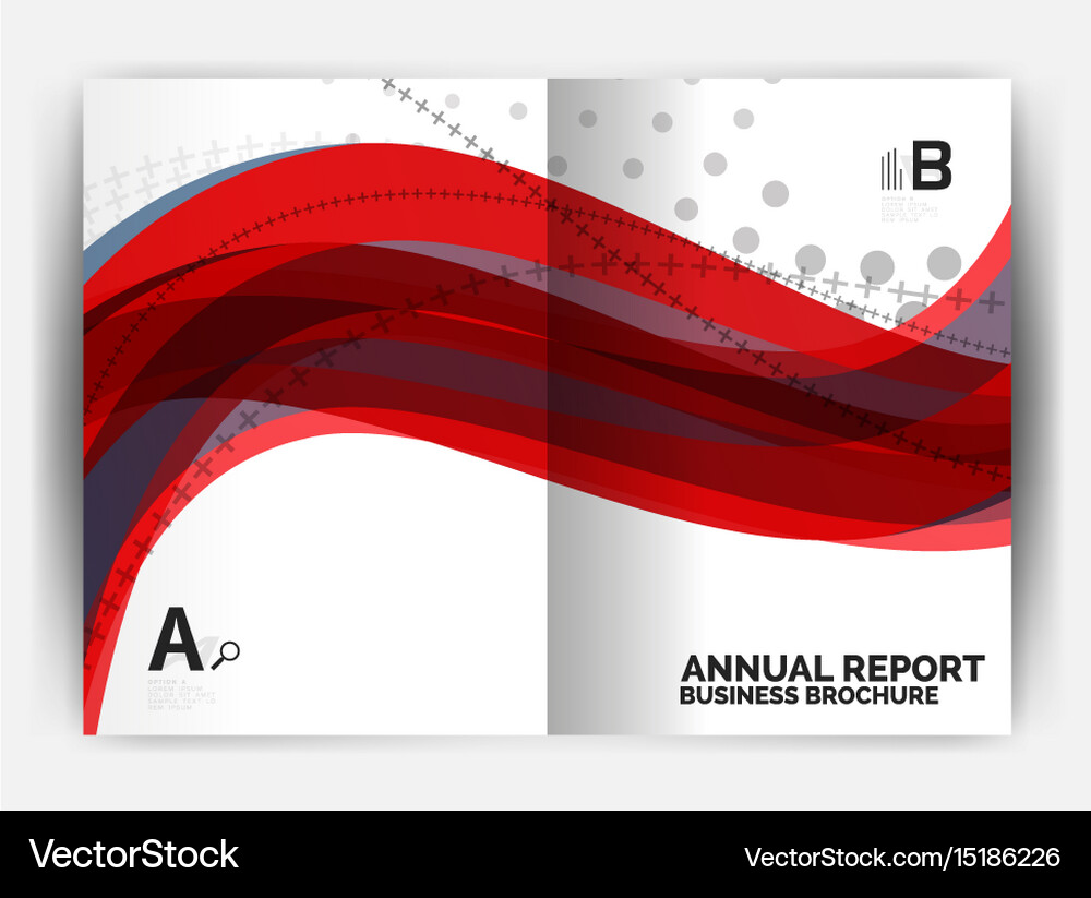 Business report cover template wave Royalty Free Vector