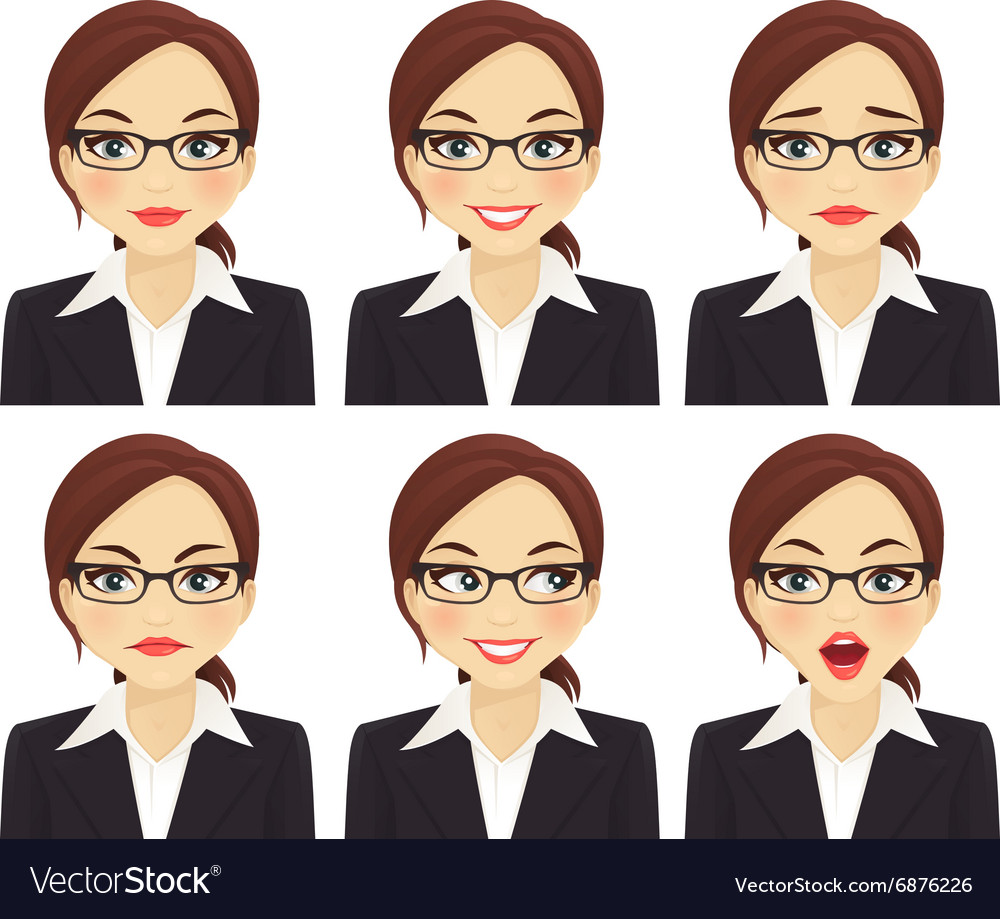 Business woman set Royalty Free Vector Image - VectorStock