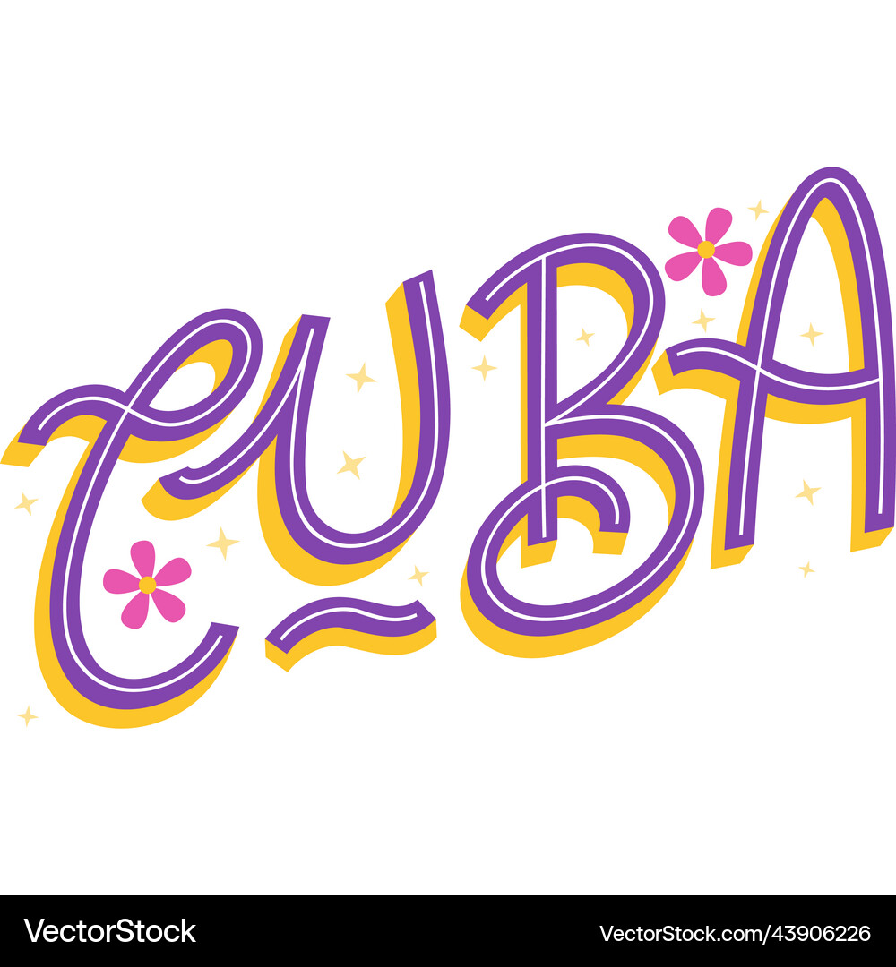 Colorful lettering caribbean location set Vector Image