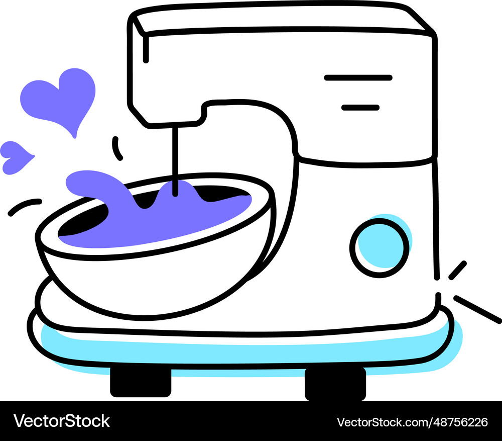 Doodle icon of whisking machine Royalty Free Vector Image