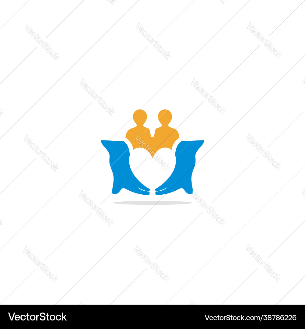 Hand helping people charity logo Royalty Free Vector Image