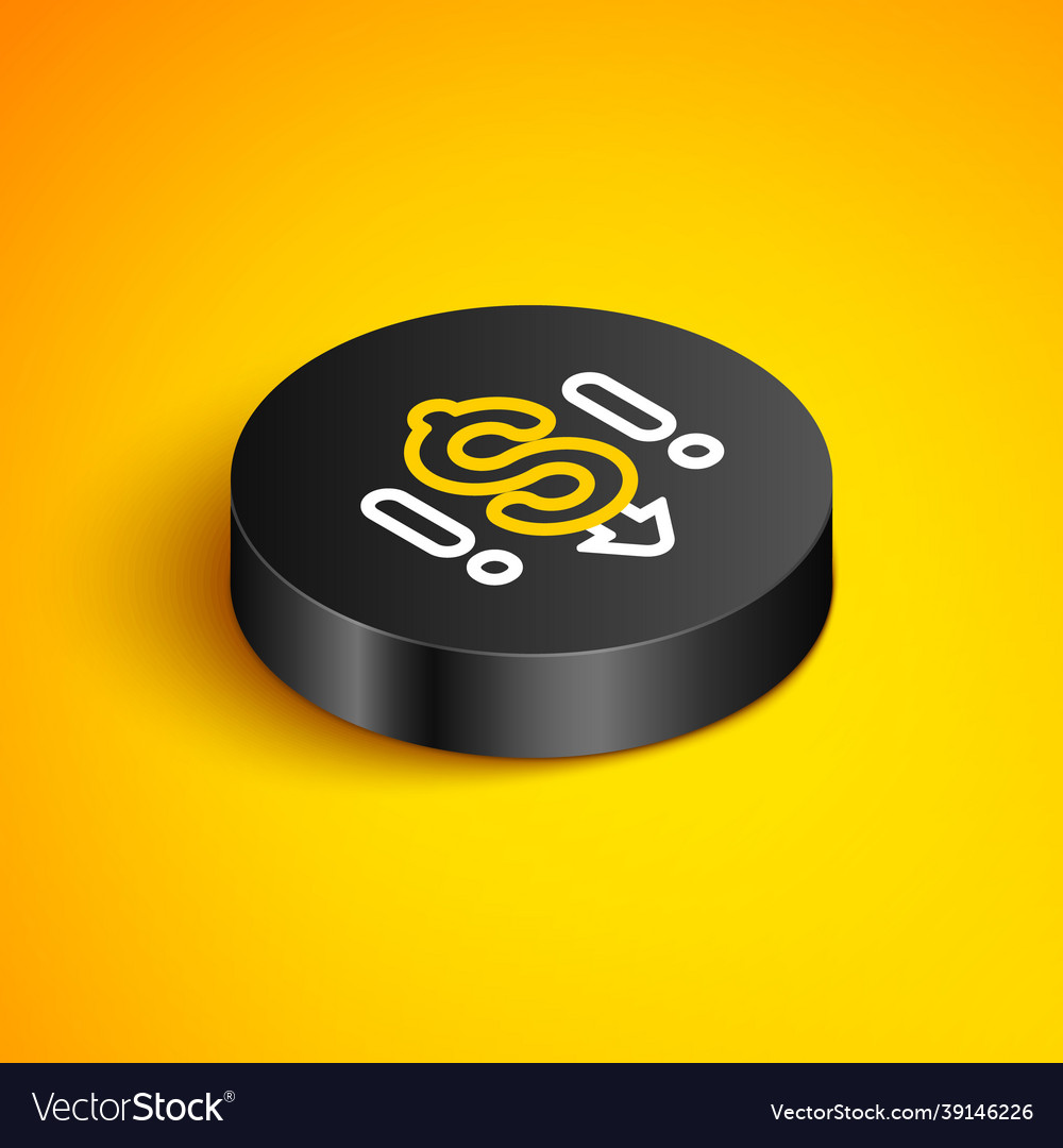 Isometric line dollar rate decrease icon isolated Vector Image
