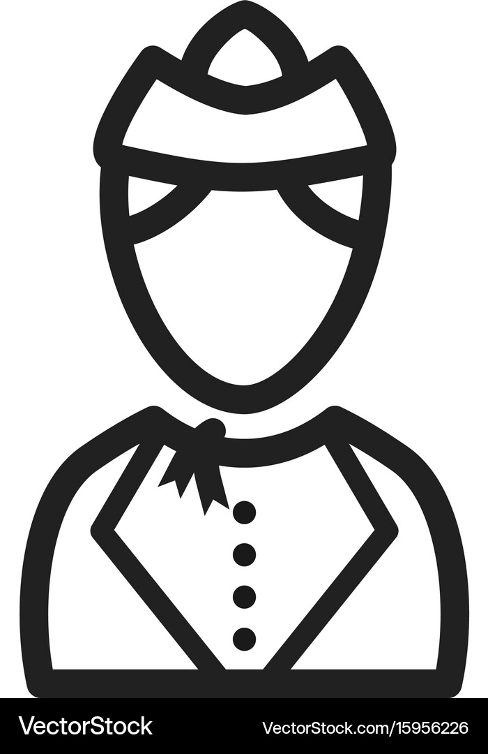 Lady in hostess dress Royalty Free Vector Image