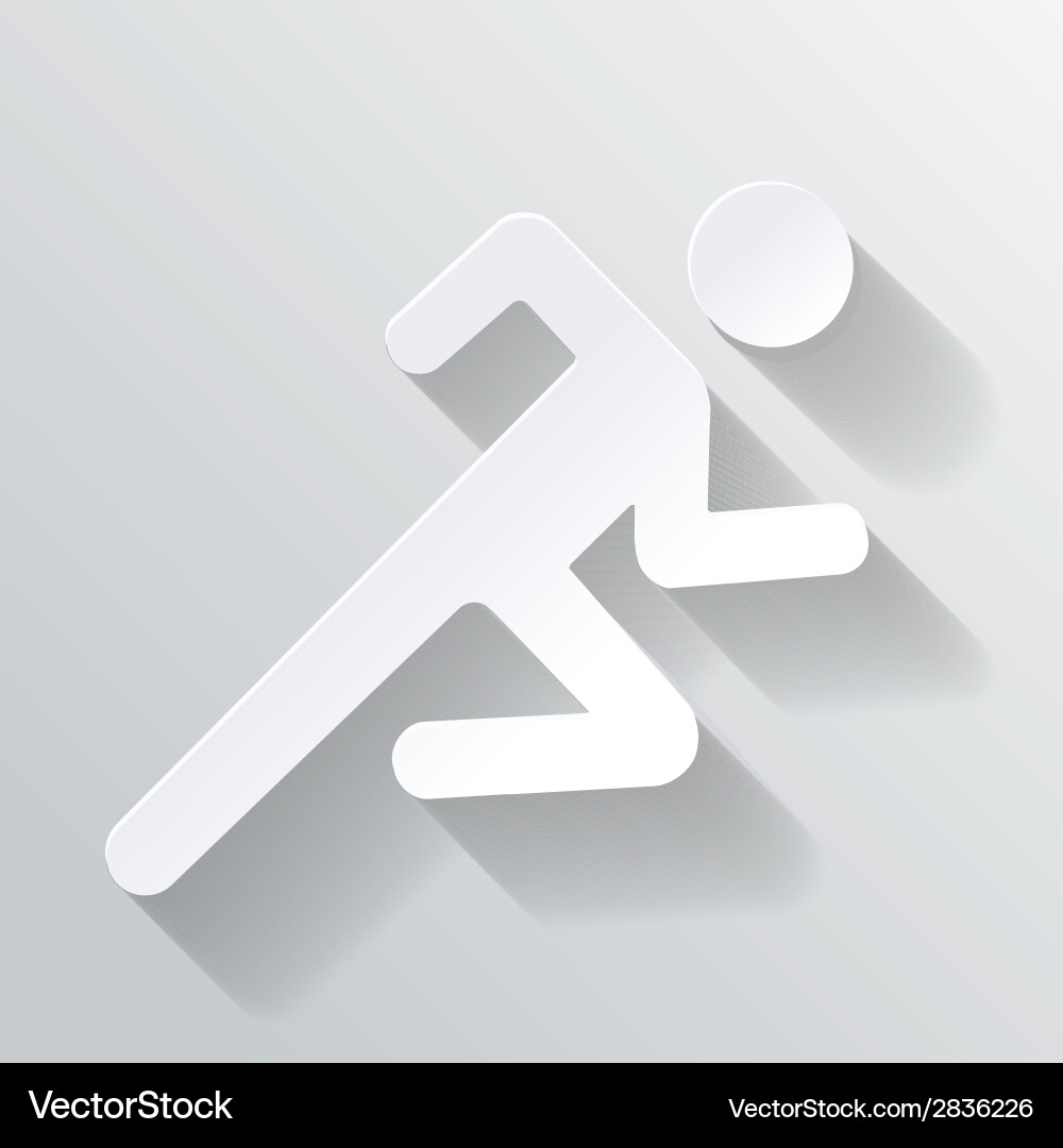 Paper man running sign on white background Vector Image