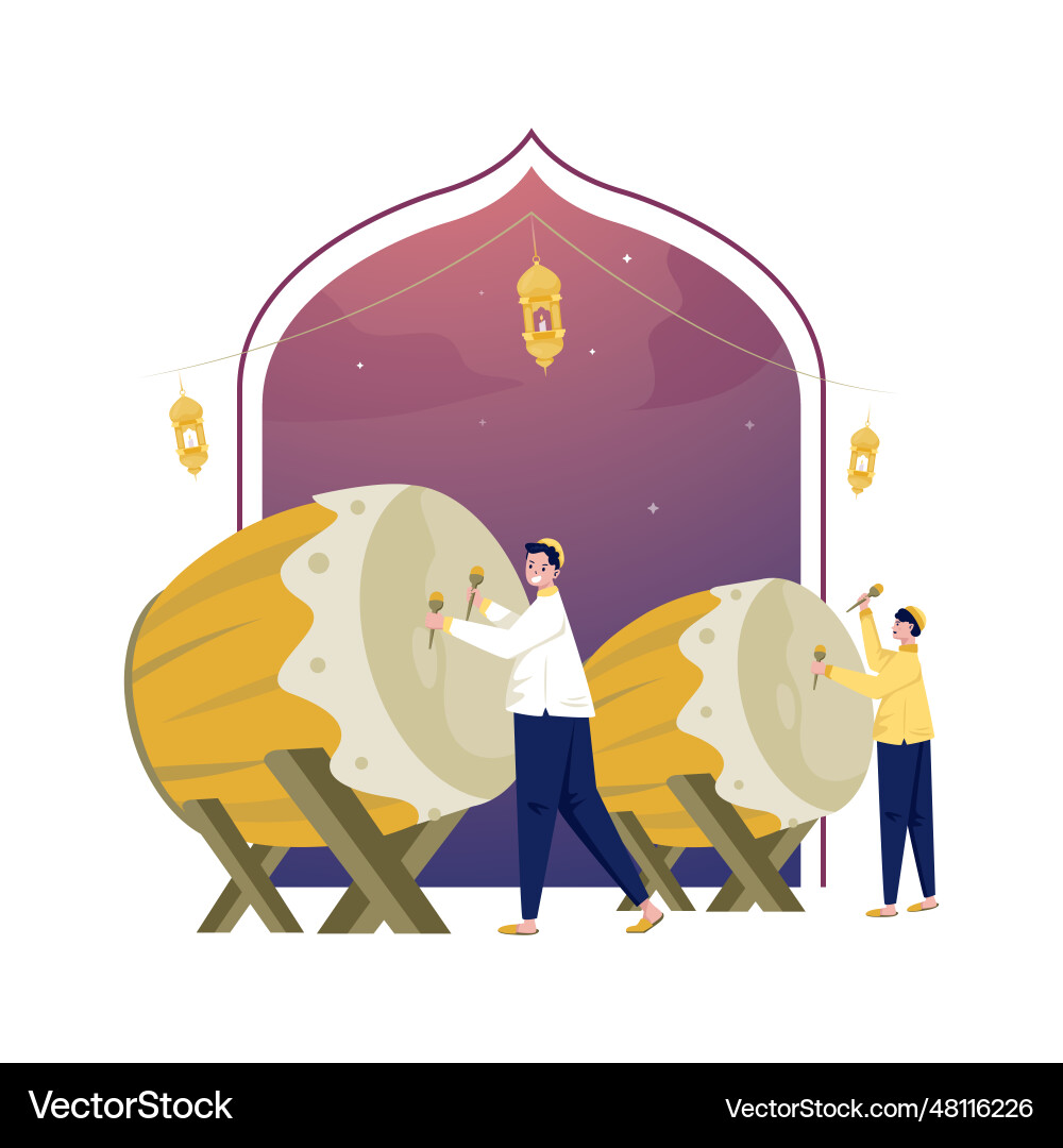 Ramadan bedug festival Royalty Free Vector Image