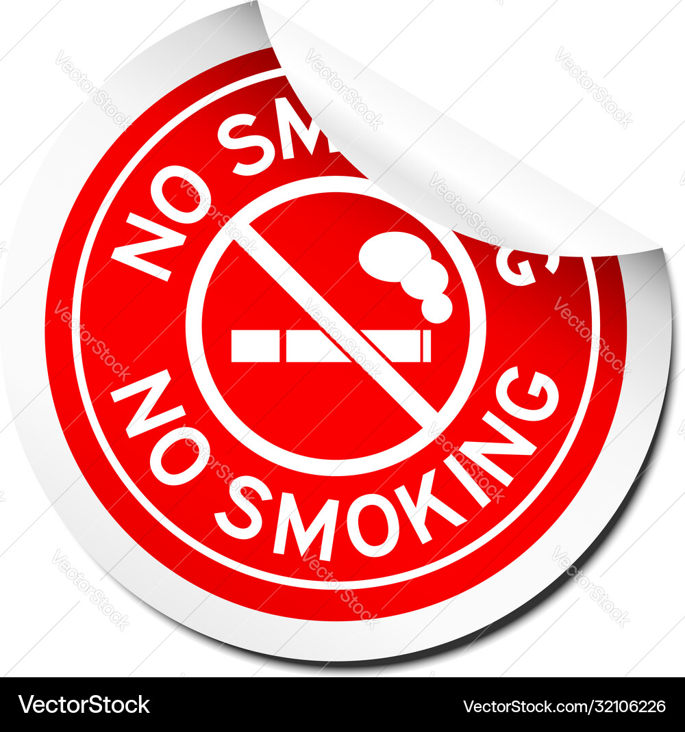 Red no smoking with cigarette icon round peel Vector Image