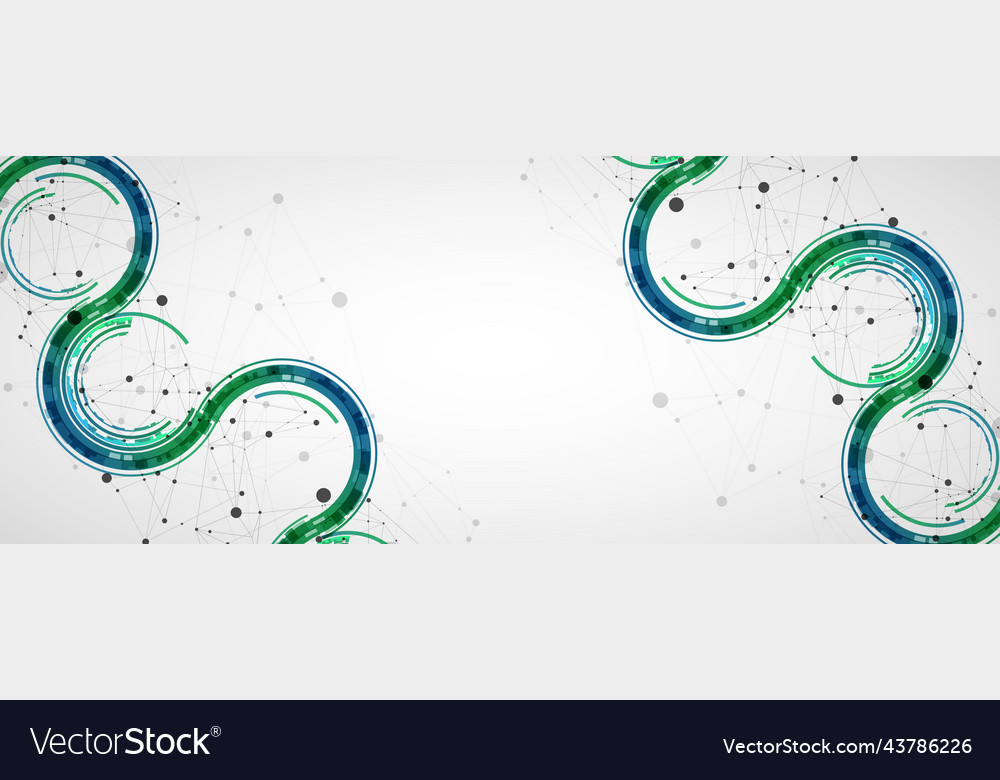 Technical background with plexus effect and wave Vector Image