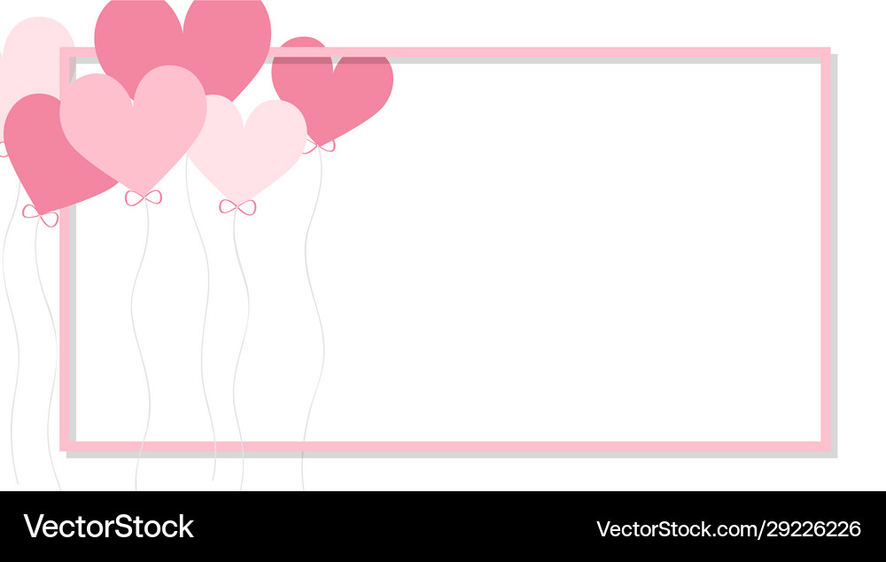 Valentine theme with pink hearts around frame Vector Image