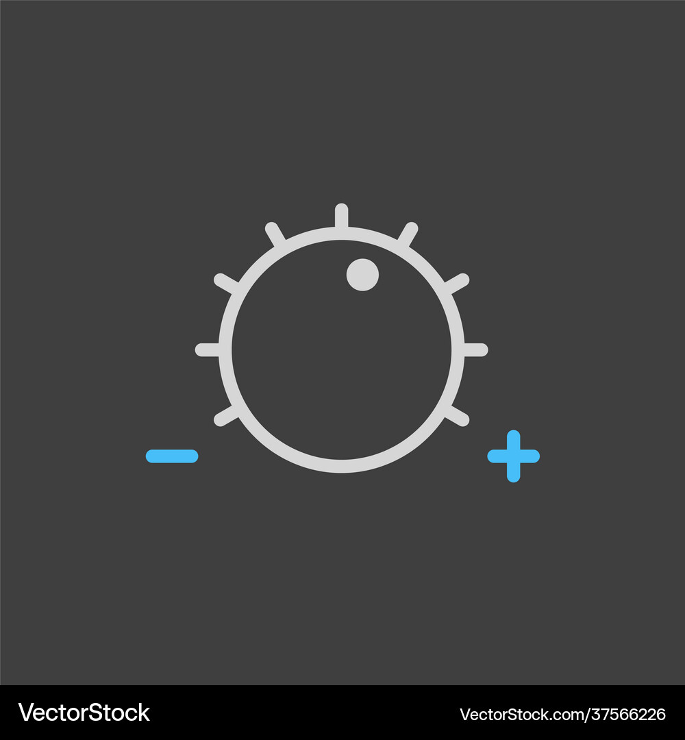 Volume knob flat icon on dark background Vector Image