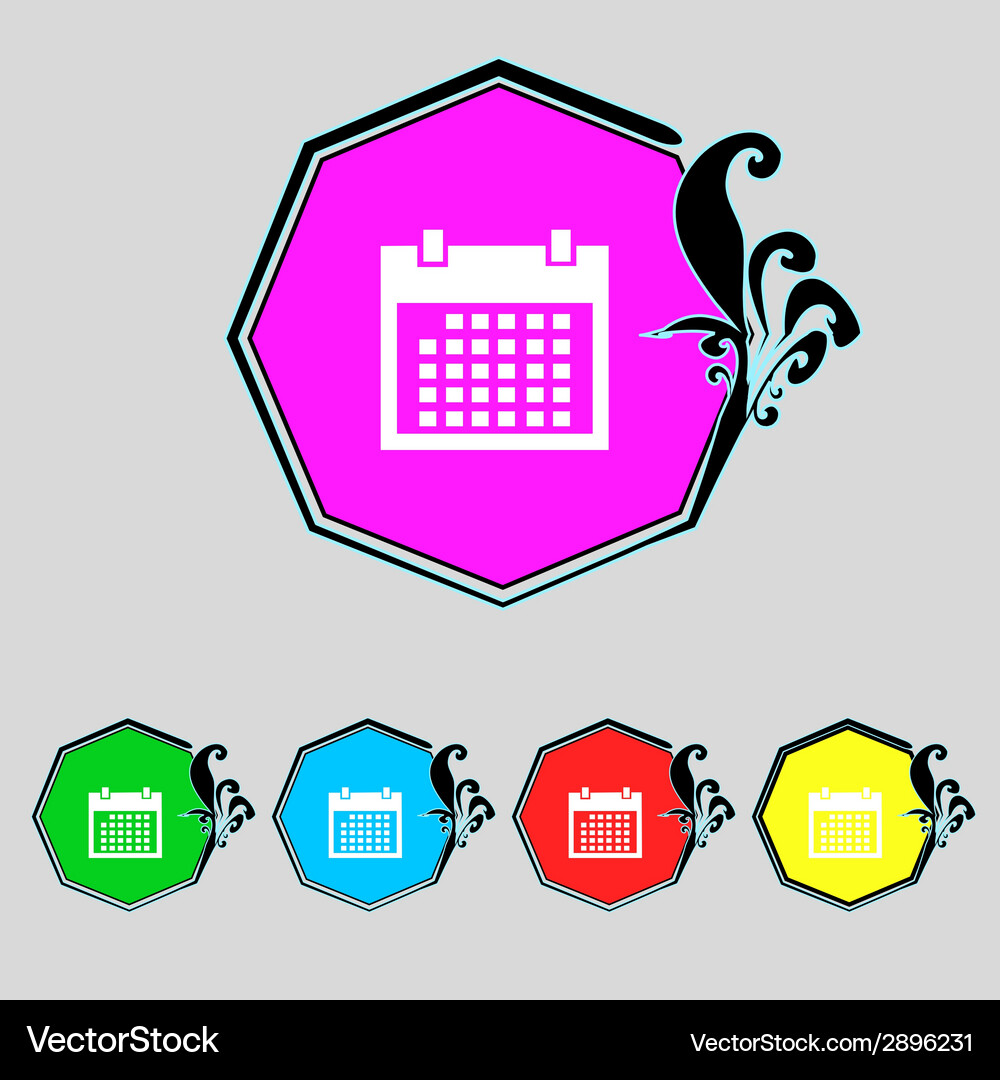 Calendar sign icon days month symbol date button Vector Image