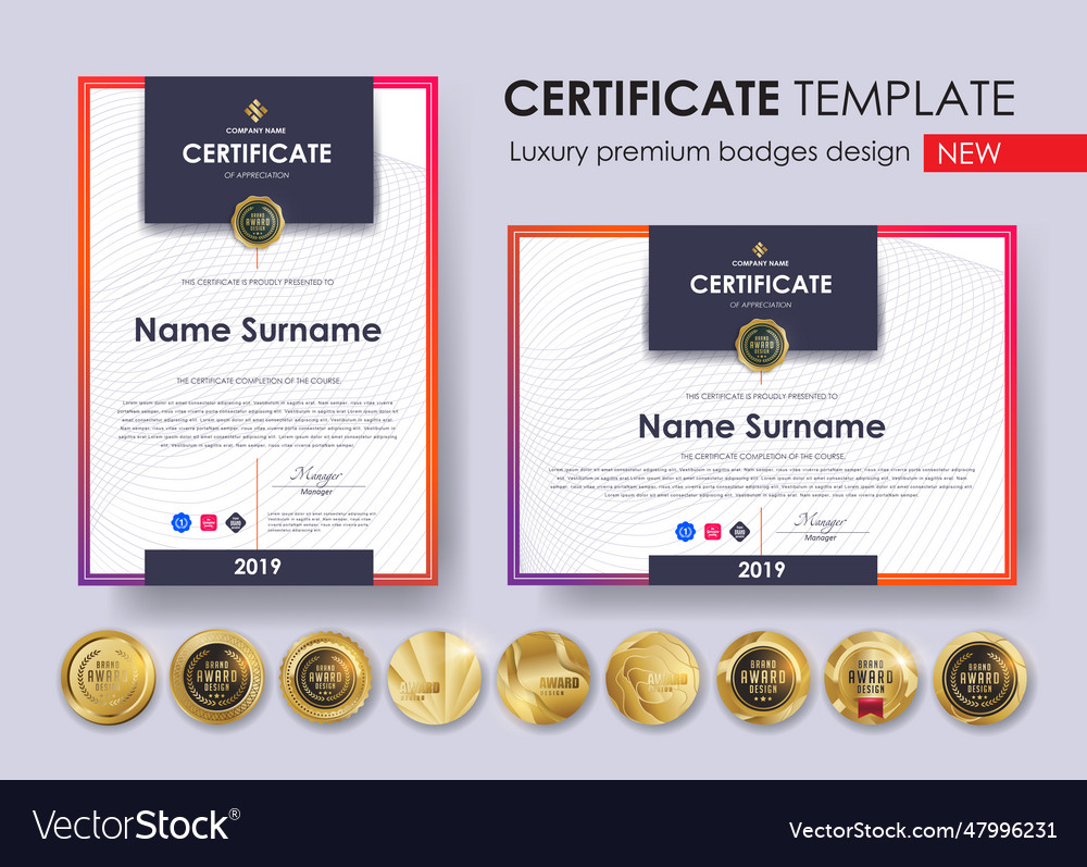 Certificate 596 Royalty Free Vector Image - VectorStock