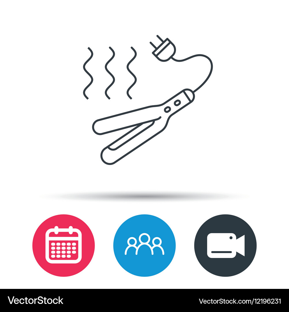 Curling iron icon hairstyle electric tool sign Vector Image