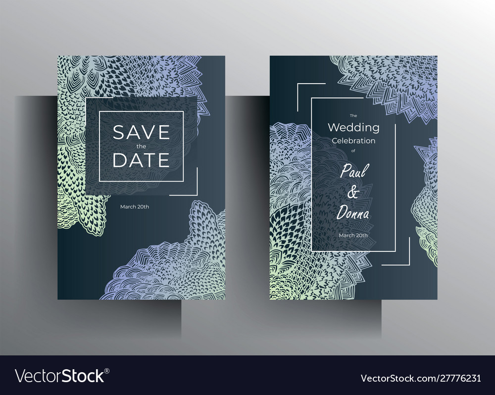 Design template wedding invitation card set Vector Image