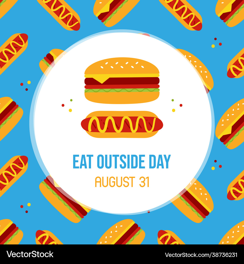 National eat outside day card Royalty Free Vector Image
