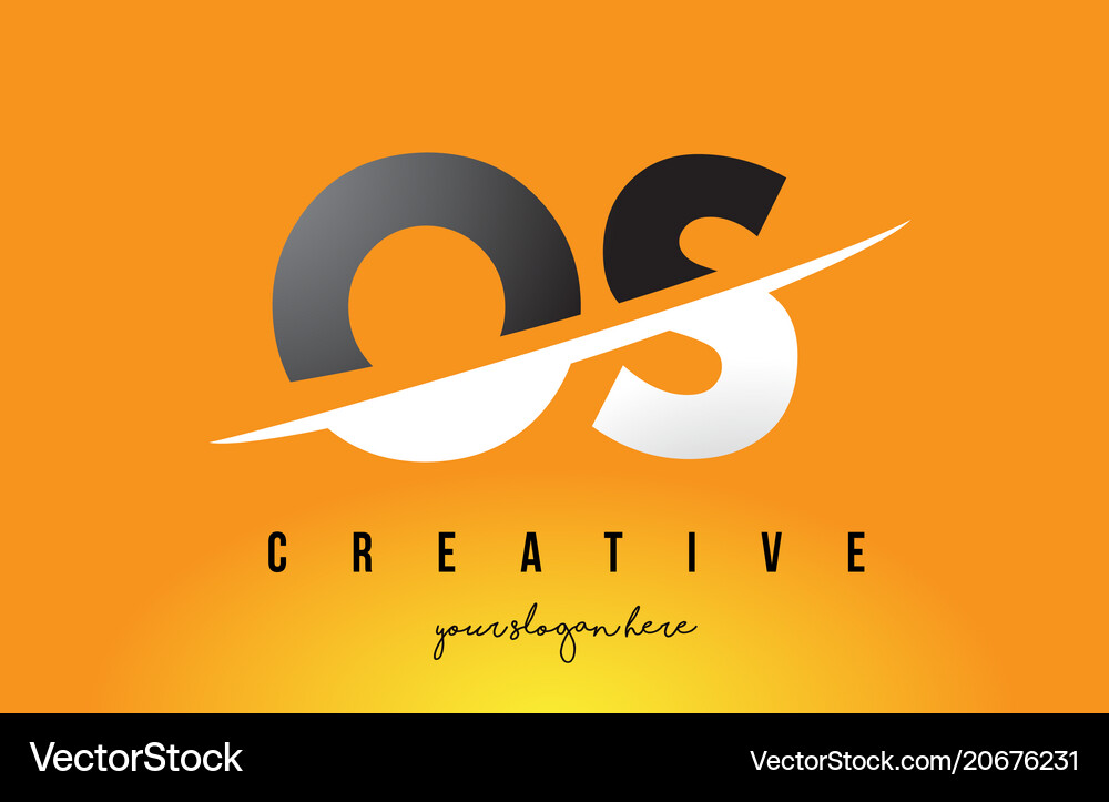 Os o s letter modern logo design with yellow Vector Image