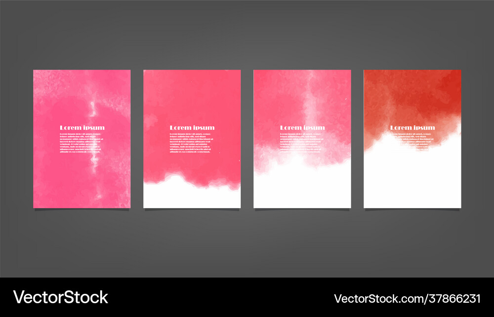 Set pink watercolor backgrounds for poster Vector Image