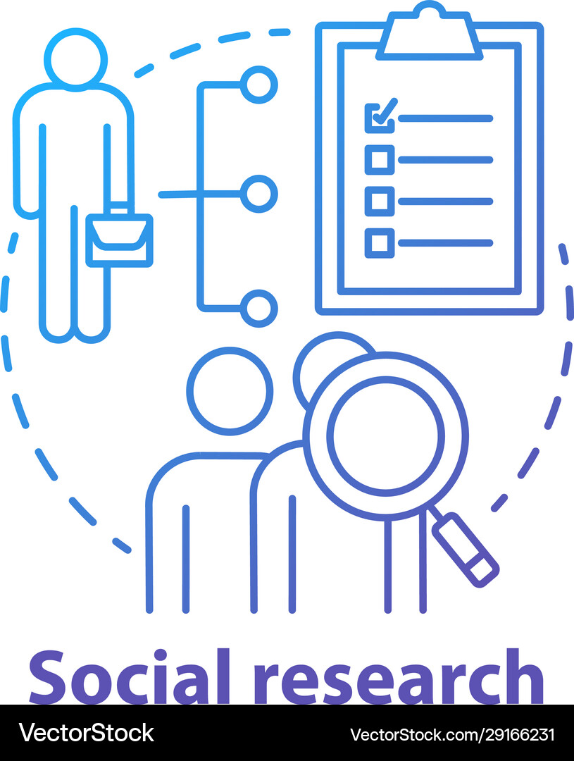 Social research concept icon sociology idea thin Vector Image
