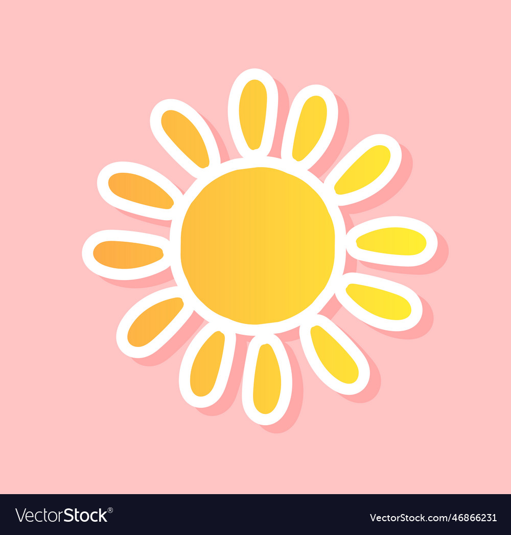 Sun sticker concept Royalty Free Vector Image - VectorStock