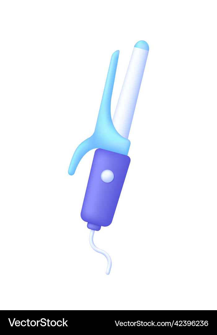 3d hair curler isolated on white background Vector Image