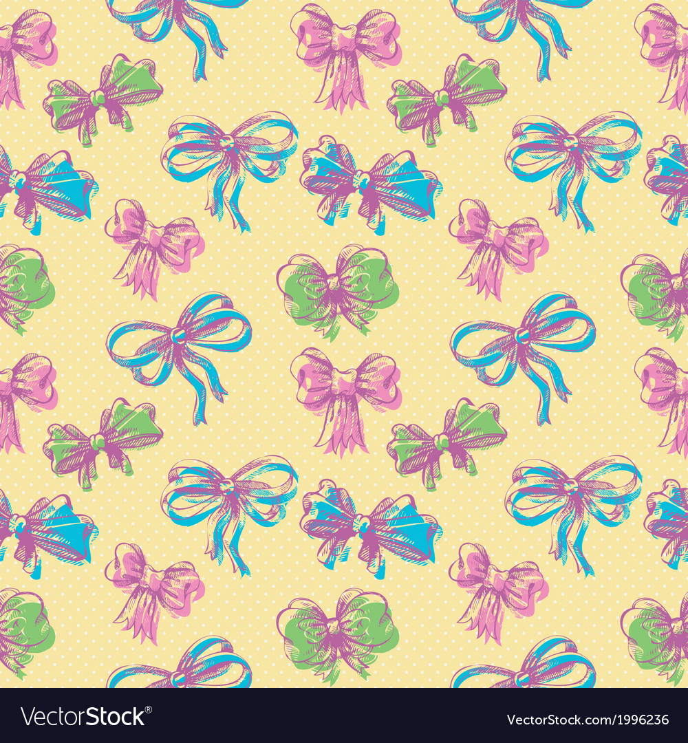 Bow seamless pattern Royalty Free Vector Image