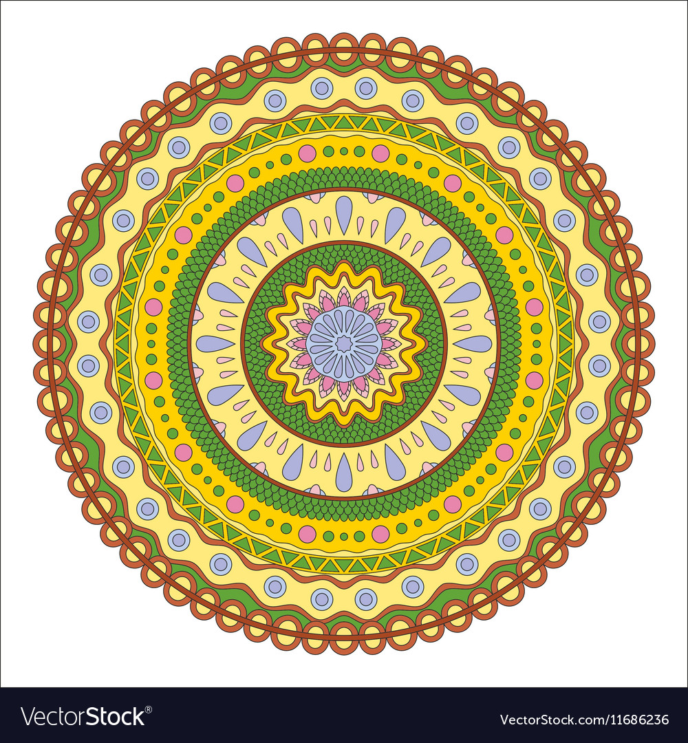 Circle mandala pattern Royalty Free Vector Image
