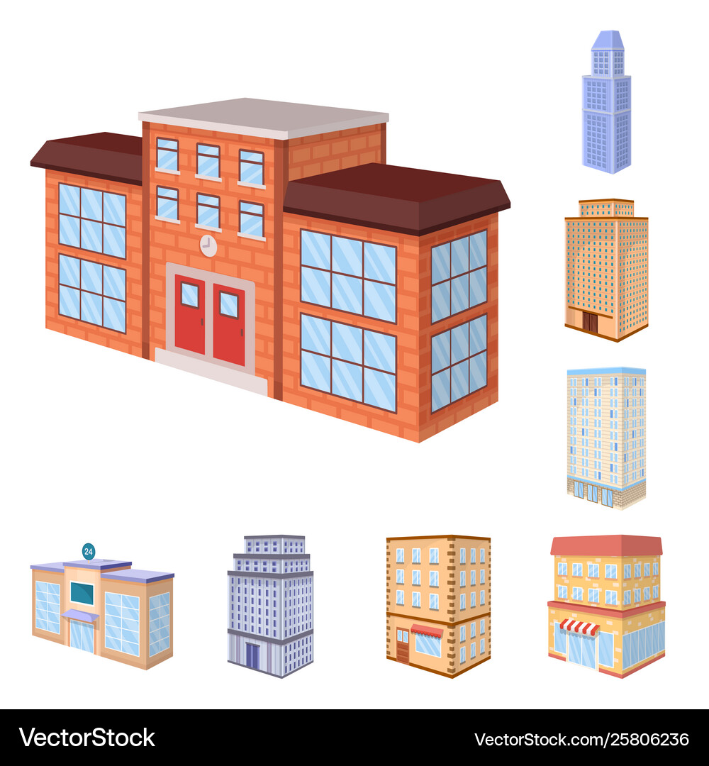 City and build sign set Royalty Free Vector Image