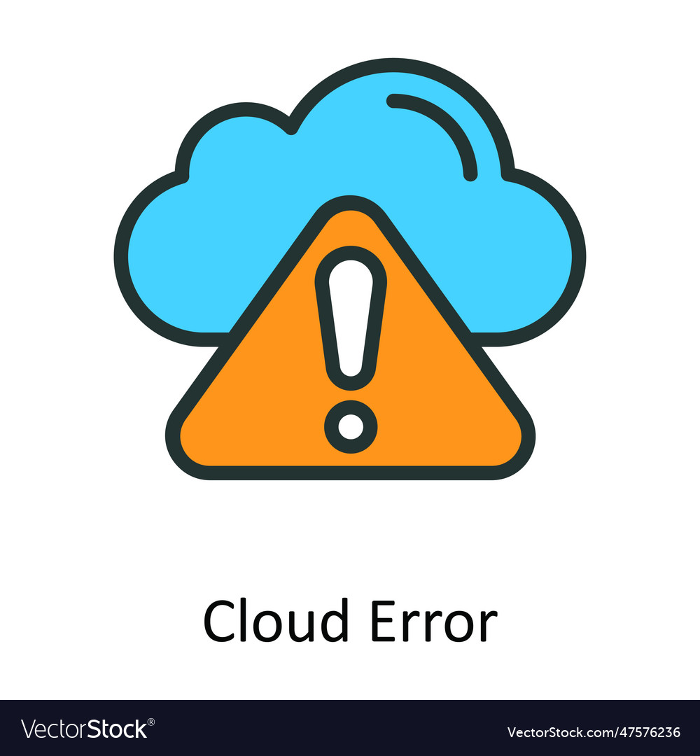 Cloud error fill outline icon design illust Vector Image Cloud error fill outline icon design illust Vector Image