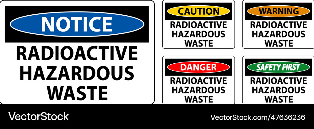 Danger sign radioactive hazardous waste Royalty Free Vector