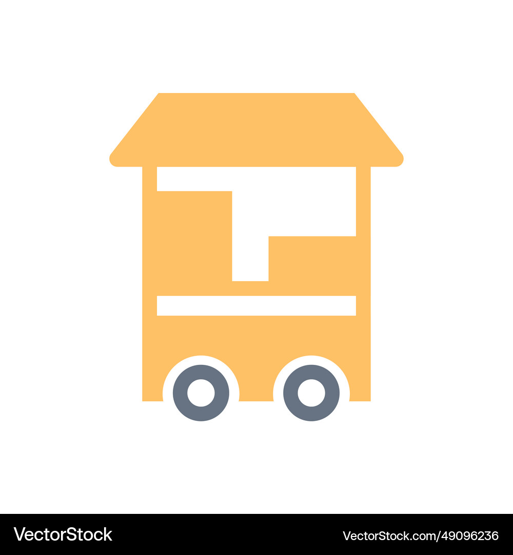Food cart icon flat symbol Royalty Free Vector Image