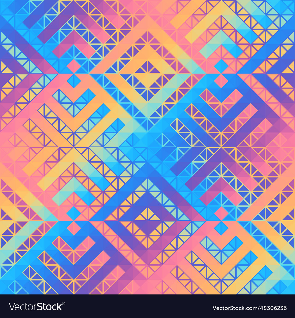 Geometric abstract triangles pattern aztec style Vector Image