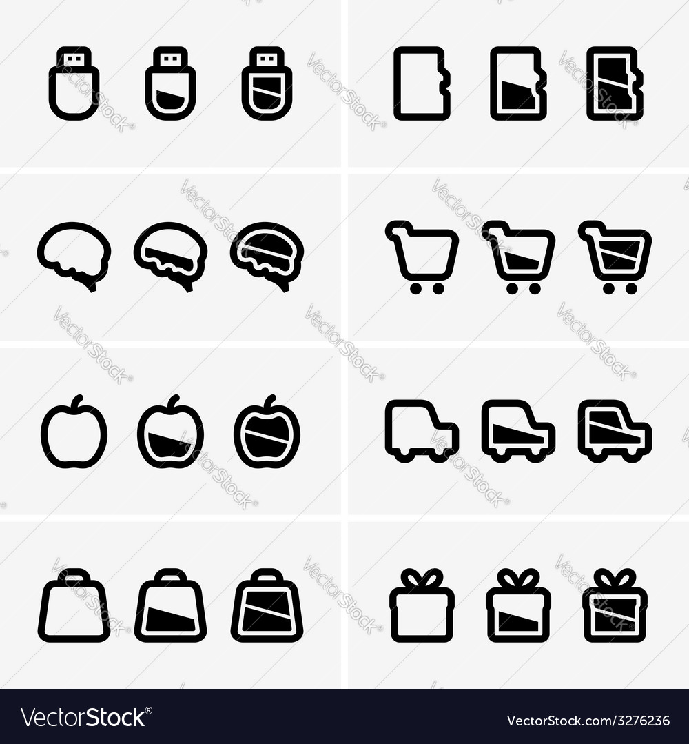 Indicator icons Royalty Free Vector Image - VectorStock