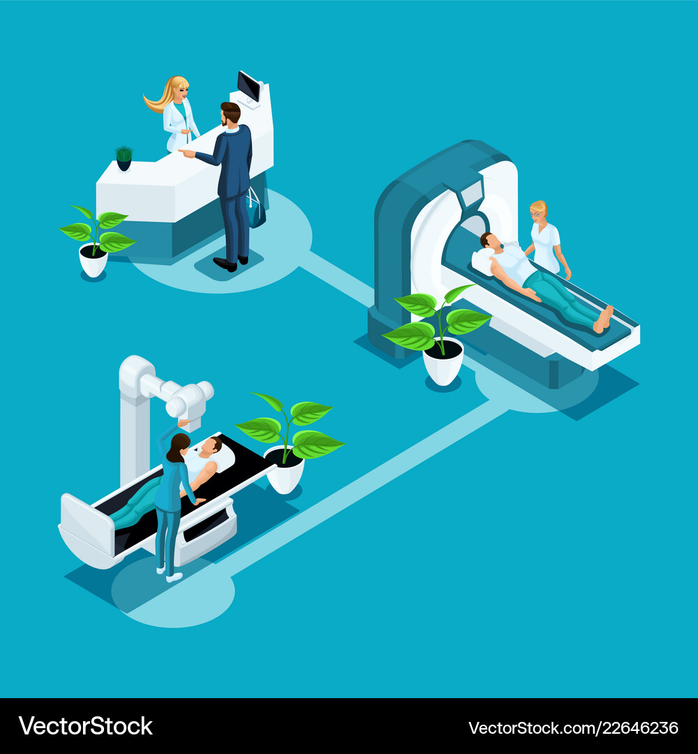 Isometrics healthcare and innovative technologies Vector Image