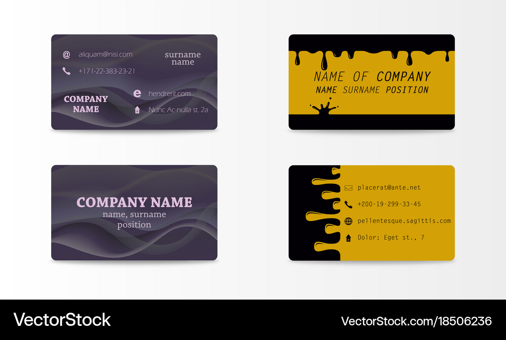 Modern creative and trending business cards set Vector Image