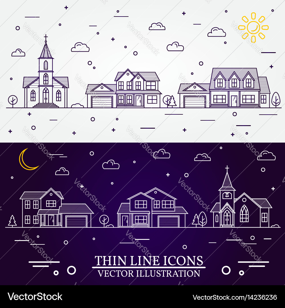 Neighborhood with homes white and Royalty Free Vector Image