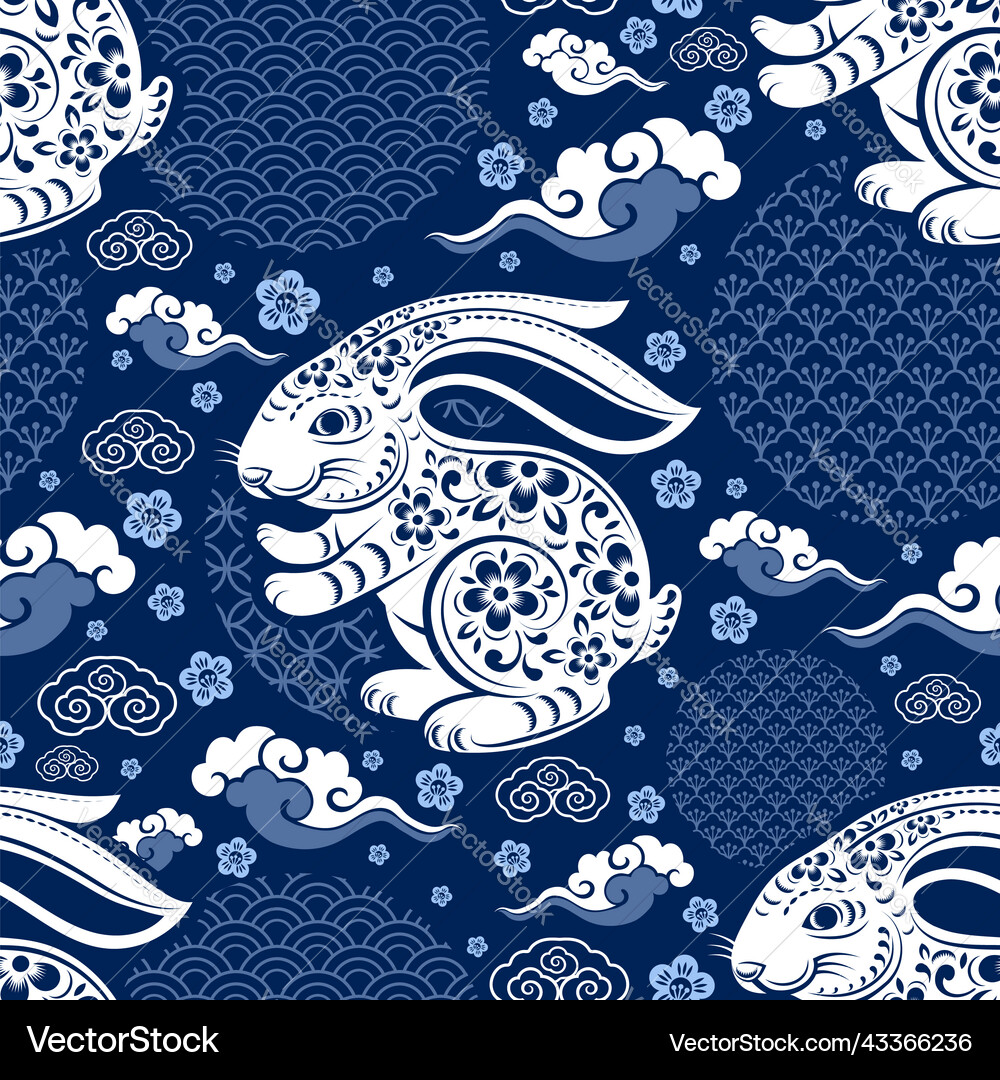 Seamless pattern with chinese new year 2023 Vector Image