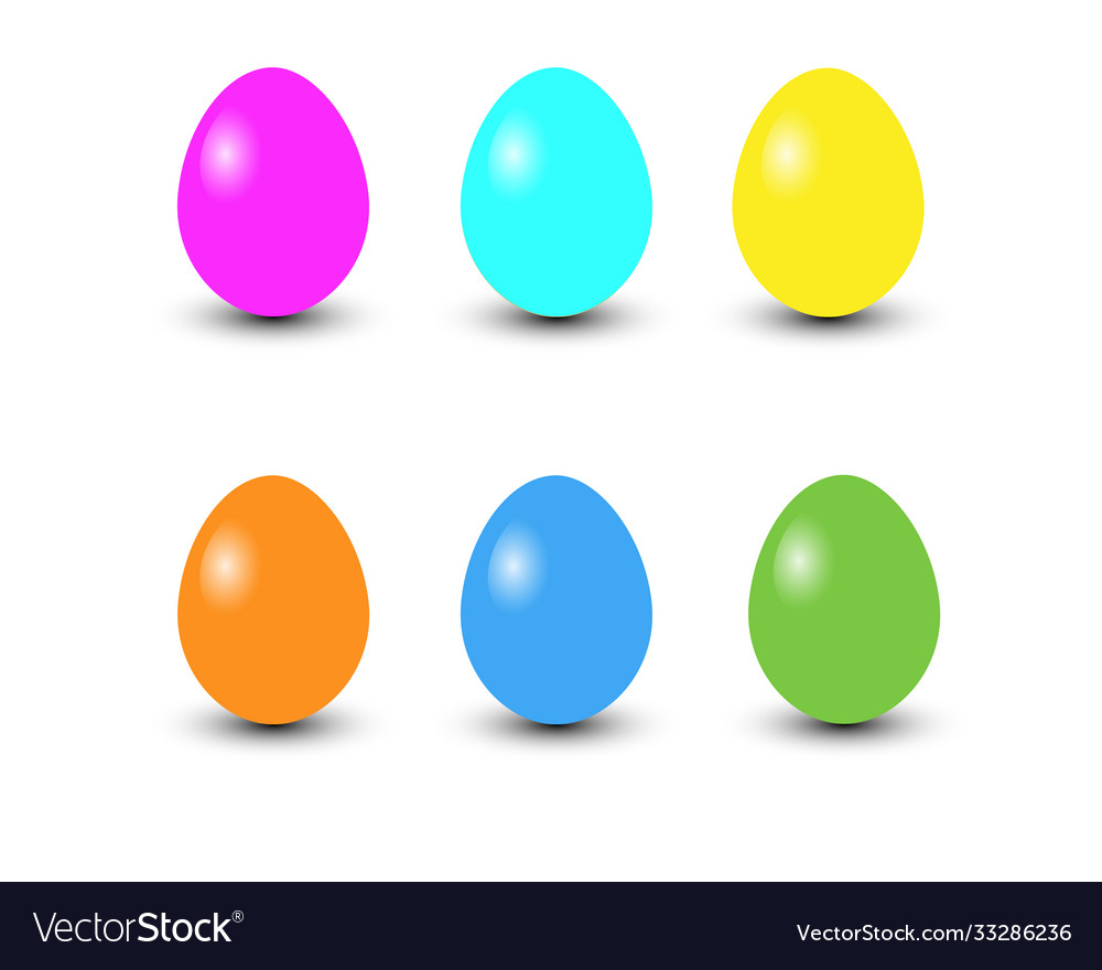 Set 6 color easter eggs design elements Royalty Free Vector