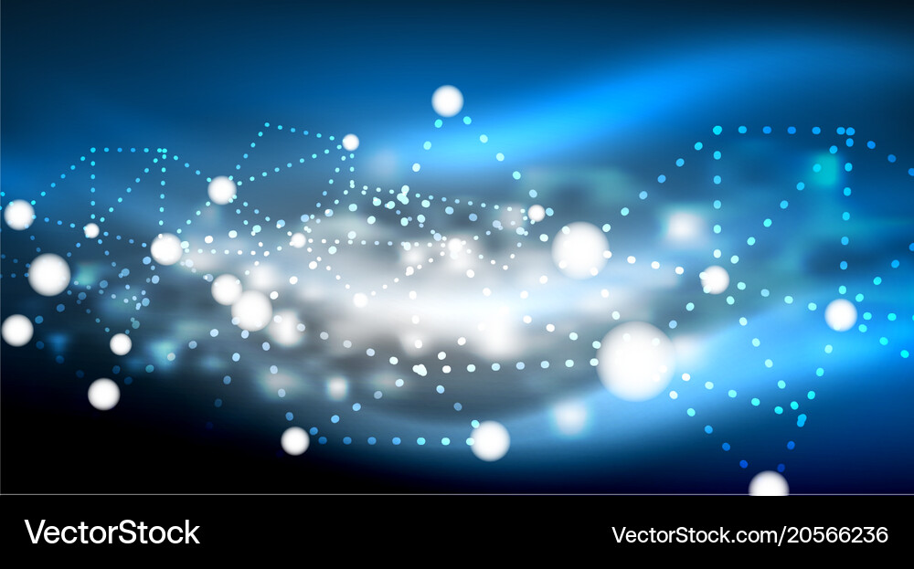 Shiny stars neon glowing digital connected light Vector Image