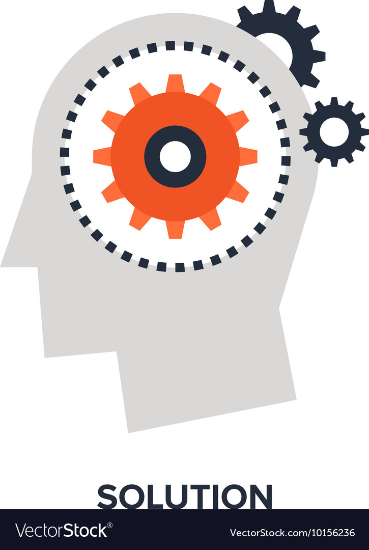 Solution flat concept Royalty Free Vector Image