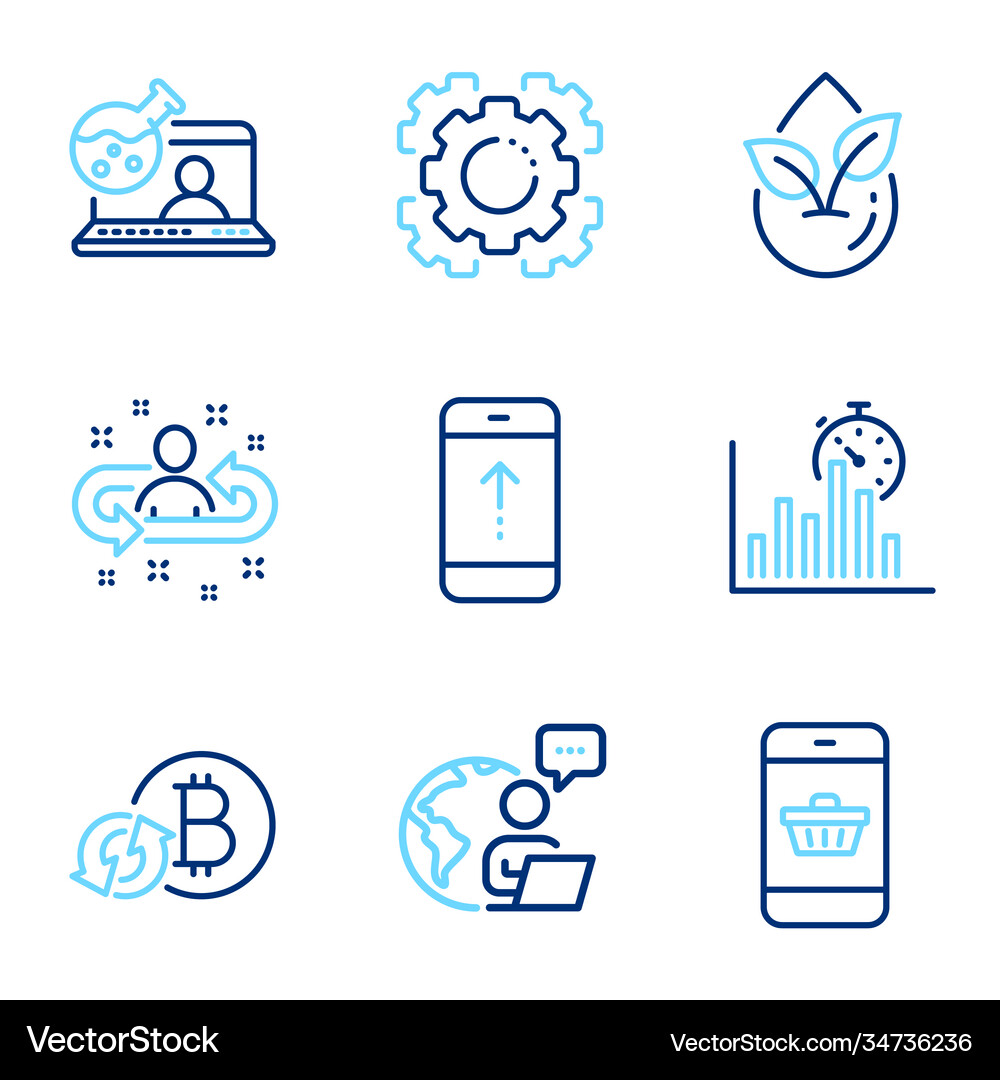 Technology icons set included icon as organic Vector Image