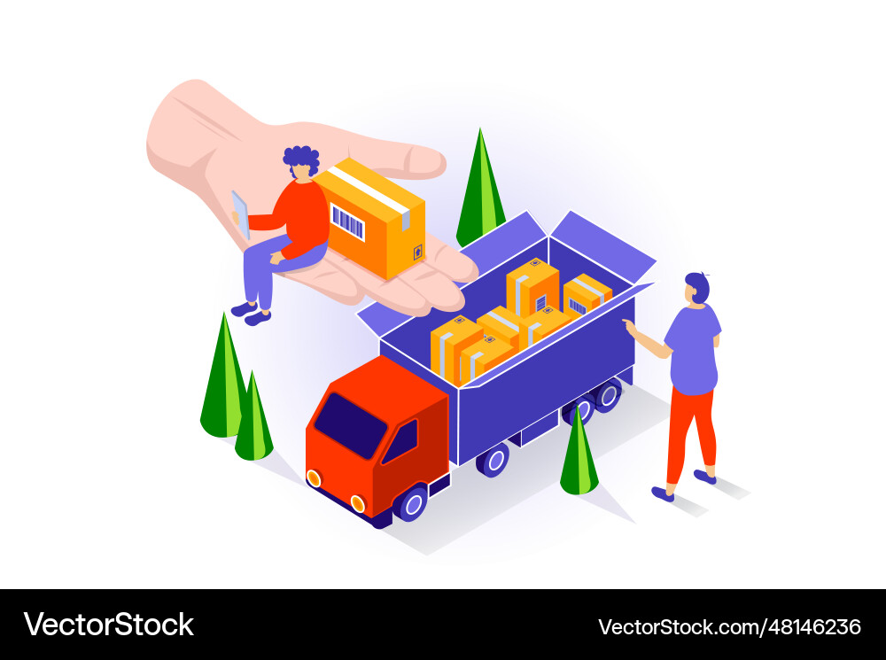 Transportation and logistics concept in 3d Vector Image