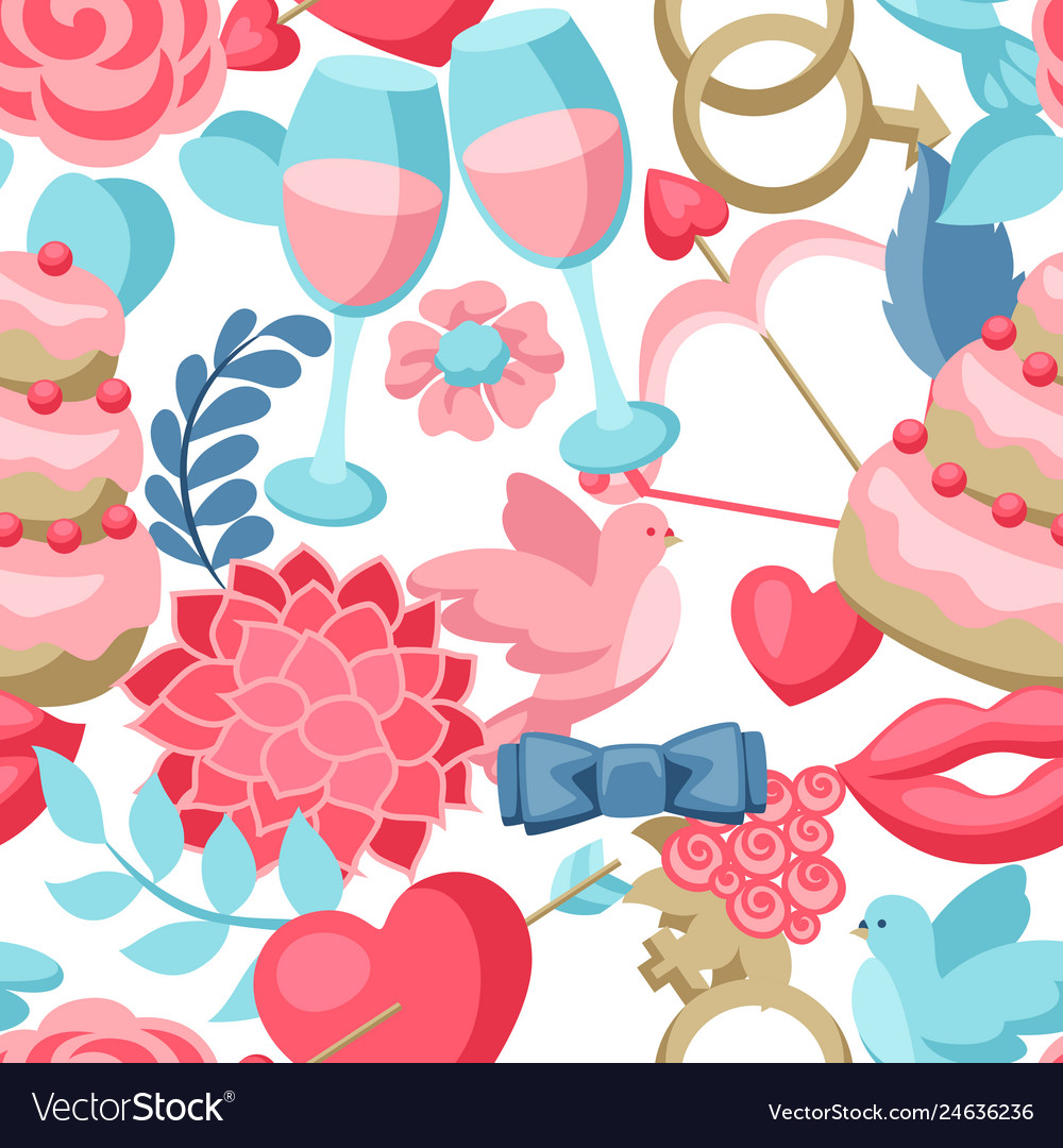 Wedding seamless pattern Royalty Free Vector Image