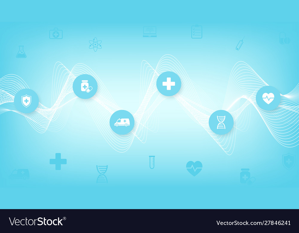 Abstract health care banner template with flat Vector Image