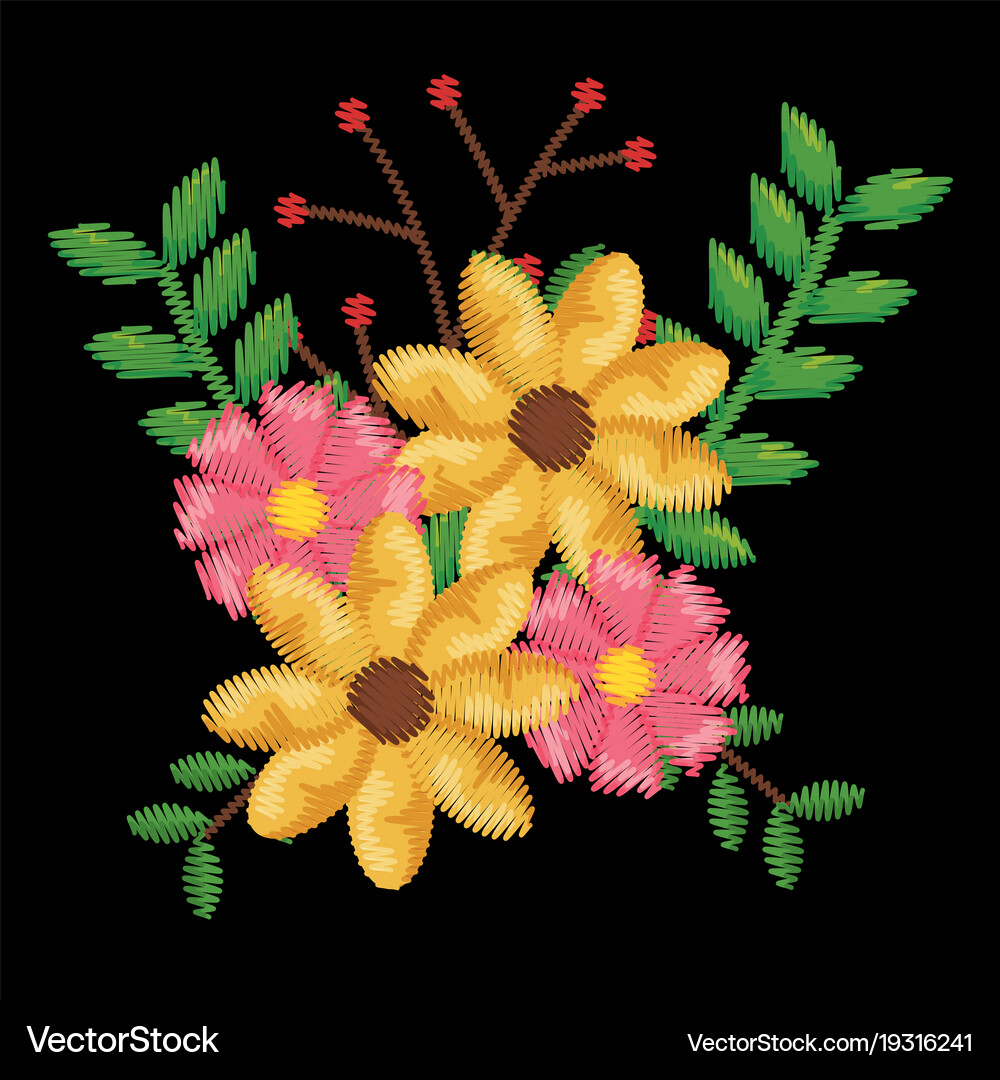 Beautiful floral decoration icon Royalty Free Vector Image