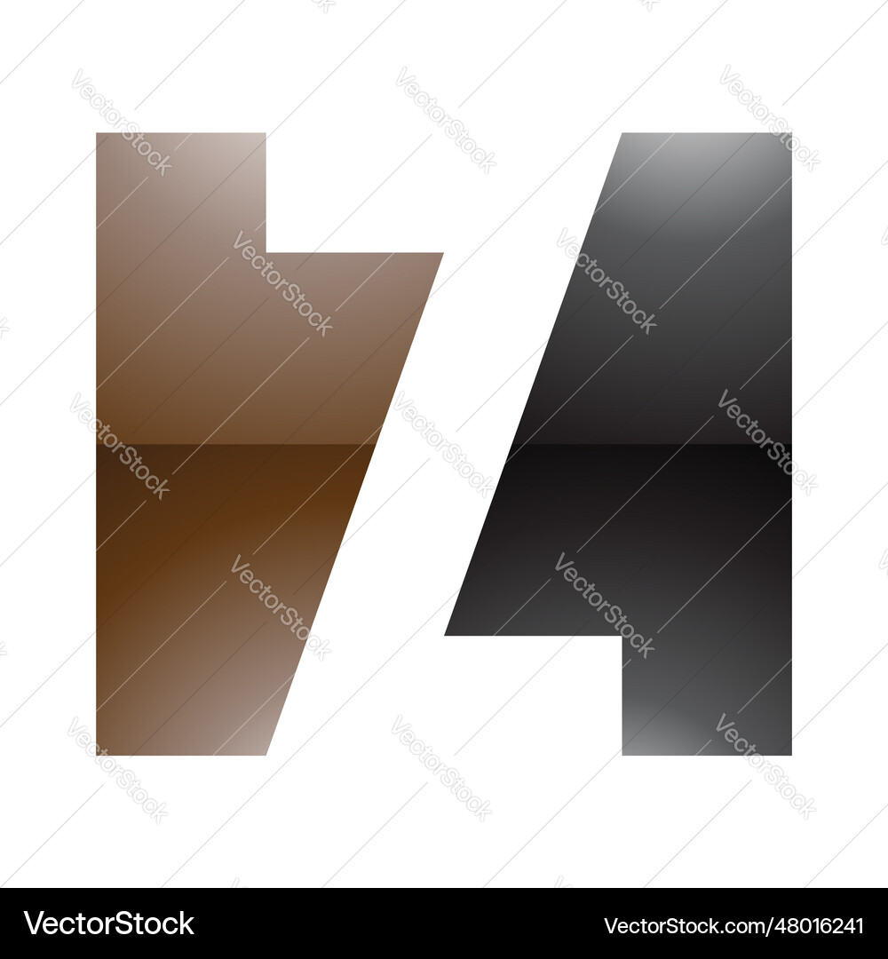 Brown and black glossy rectangle shaped letter z Vector Image