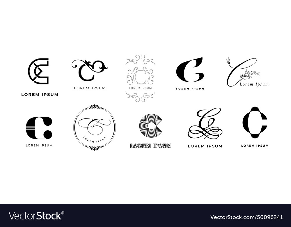 Creative c emblem letter monogram for custom Vector Image