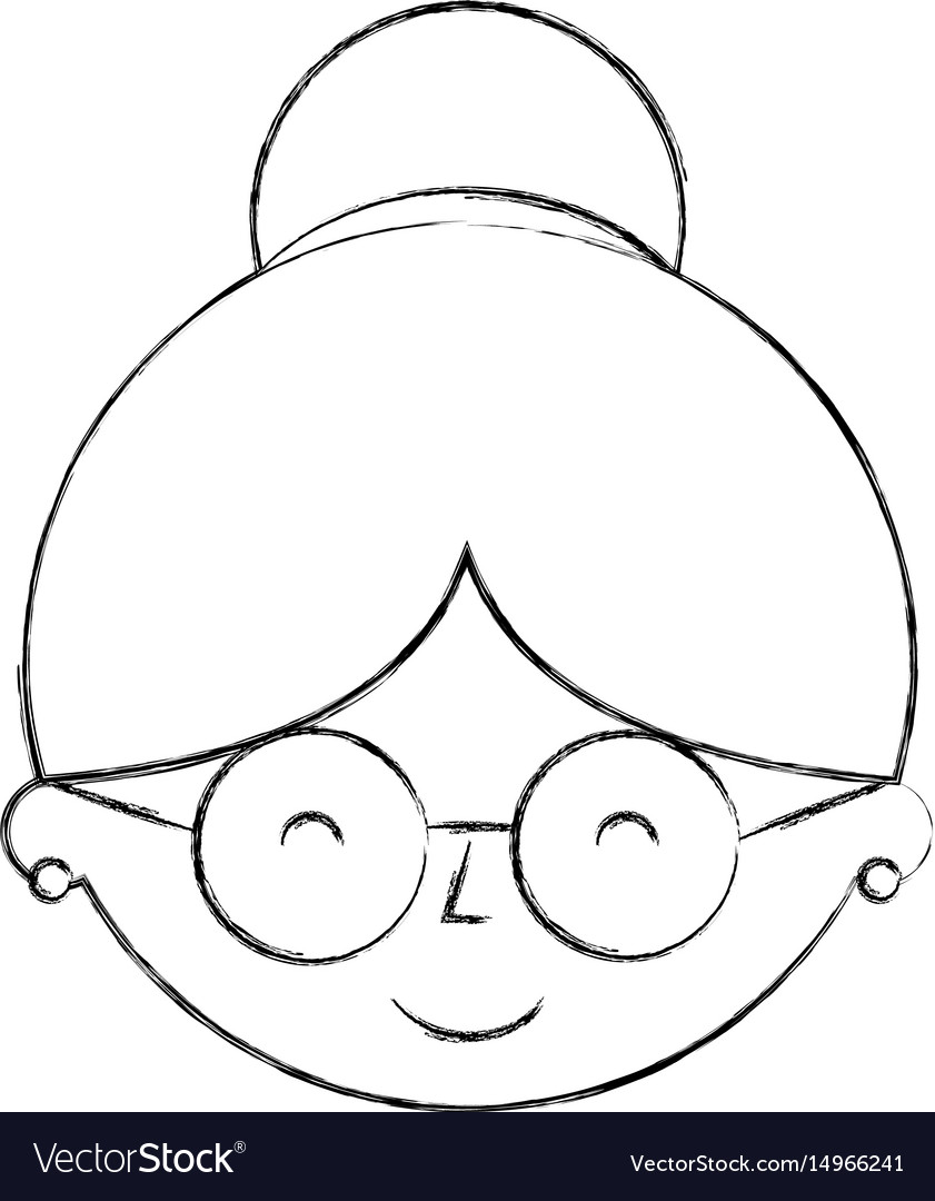 Cute grandmother head avatar character Royalty Free Vector Cute grandmother head avatar character Royalty Free Vector