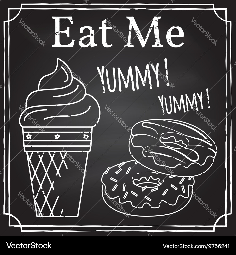 Eat me elements on theme restaurant Royalty Free Vector